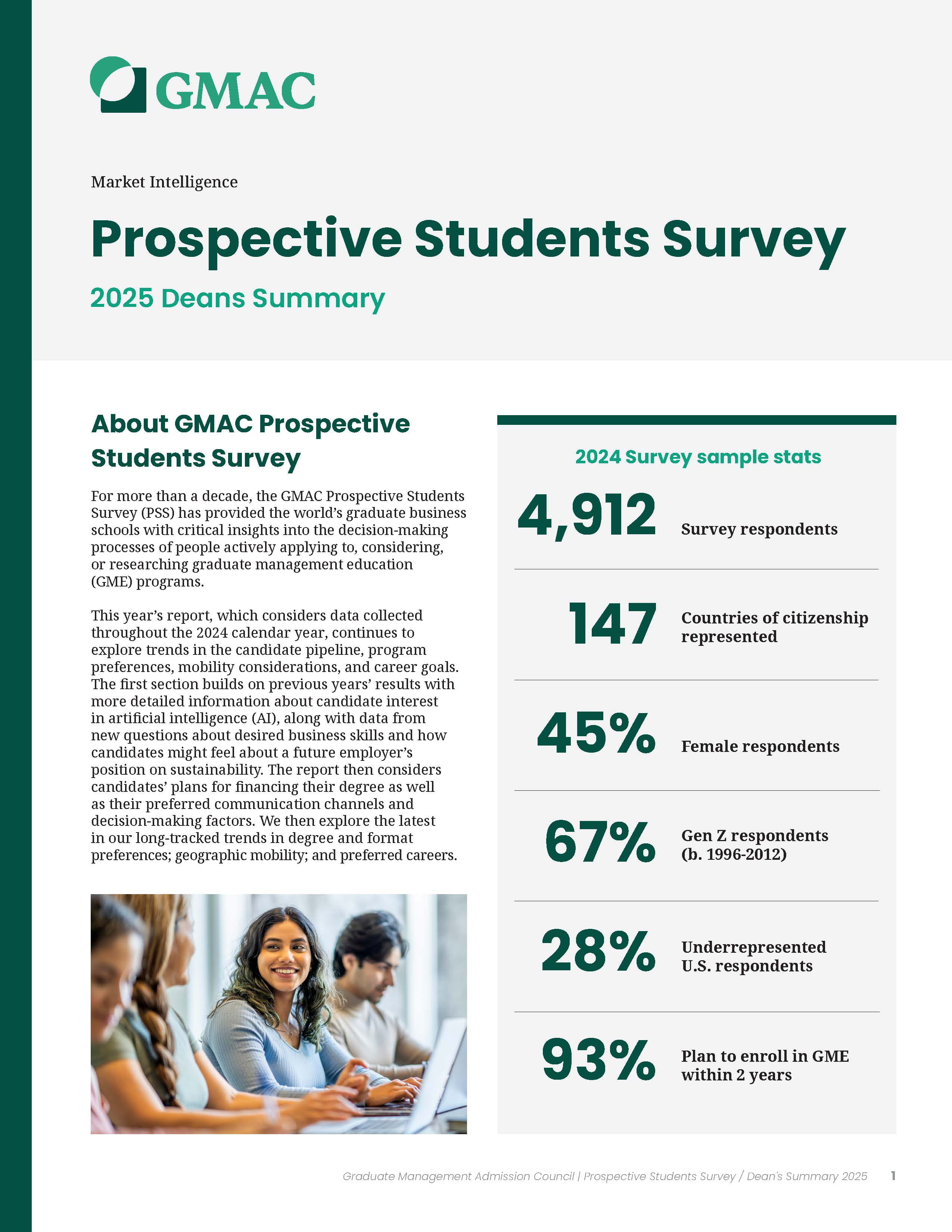 GMAC Prospective Students Survey – 2025 Deans Summary (Abstract)